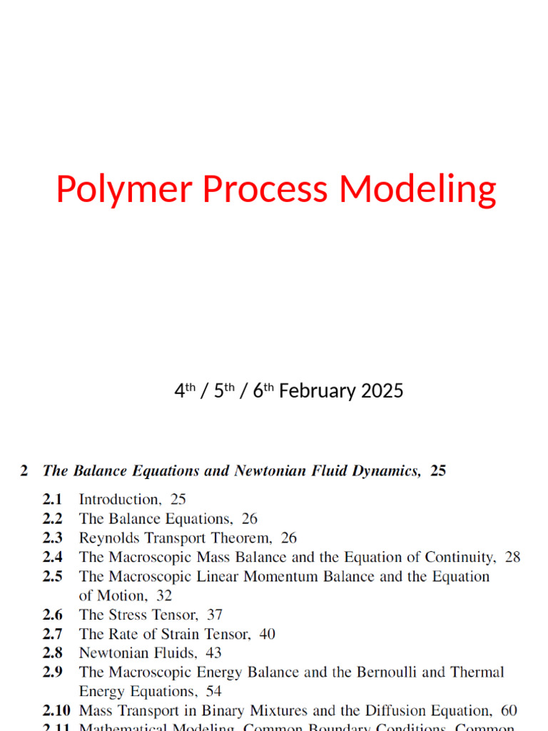 Polymer Process Modeling Techniques | PDF