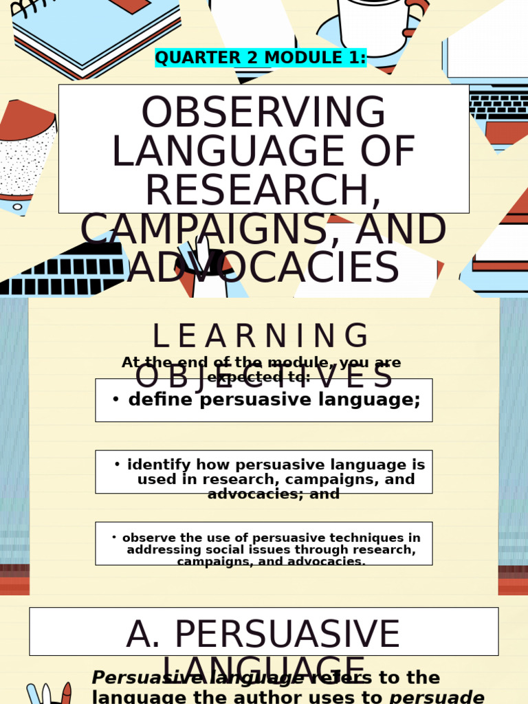 G10 Q2 M1 Observing Language of Research Campaigns and Advocacies | PDF ...