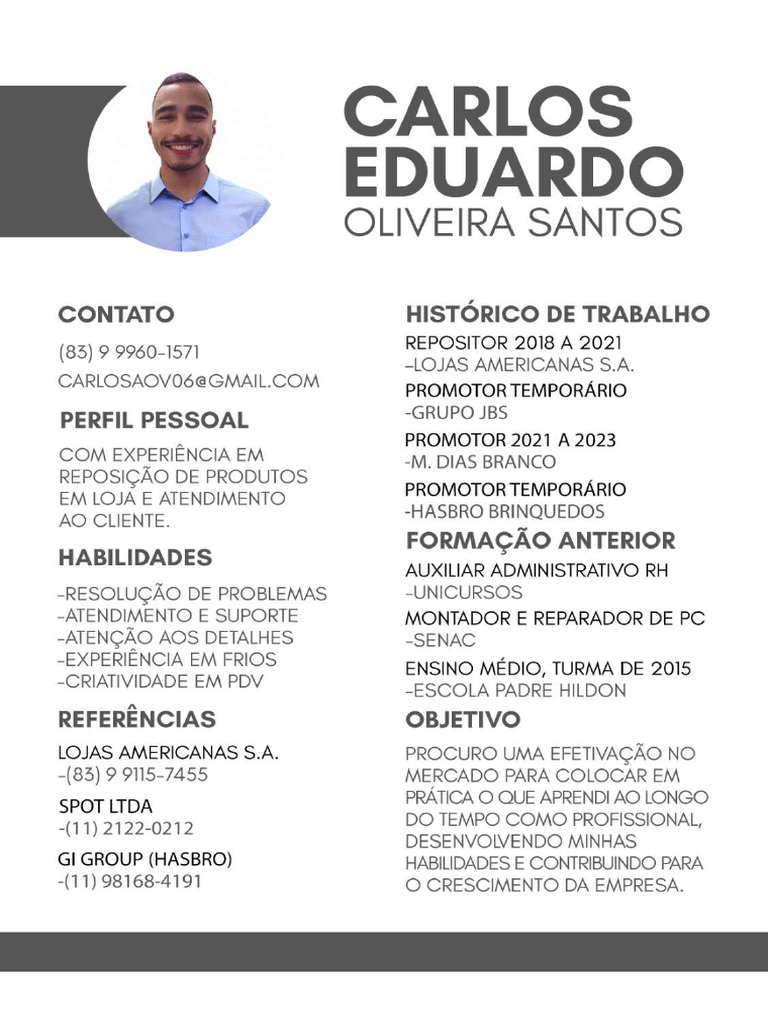 CV-Carlos Eduardo Oliveira Santos | PDF