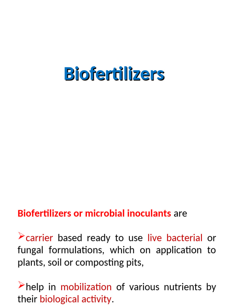 OF Biofertilizers | PDF | Soil | Horticulture