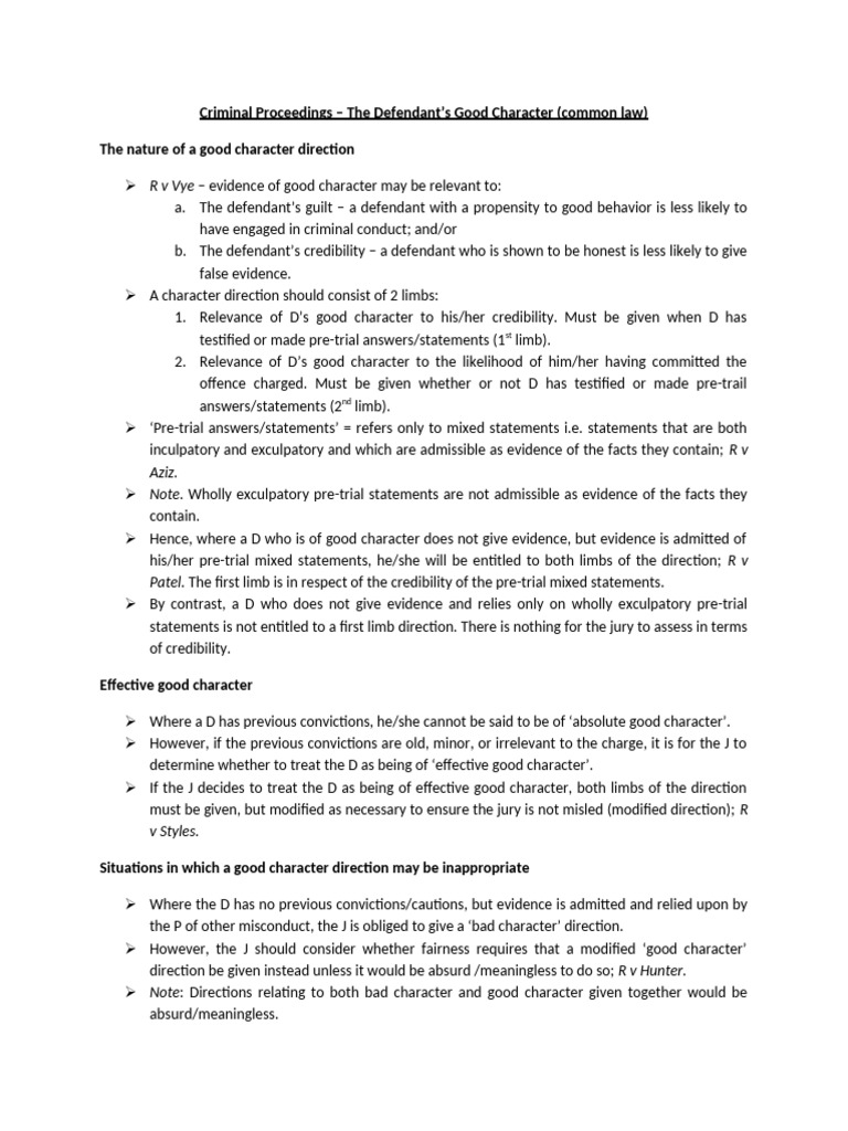 Good Character Evidence | PDF | Evidence | Judiciaries
