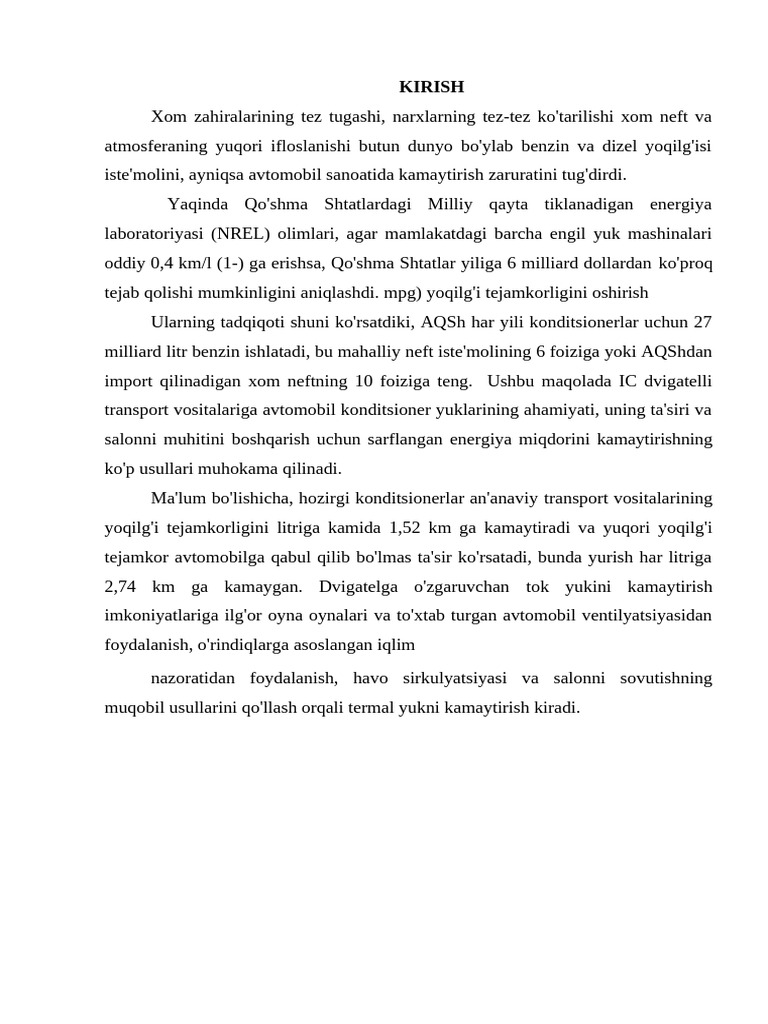 Kurs Ishi Qodirov Otabek | PDF