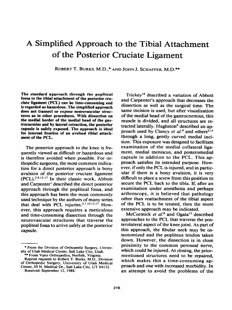A Simplified Approach To The Tibial Attachment Of.31 | PDF | Knee | Joints