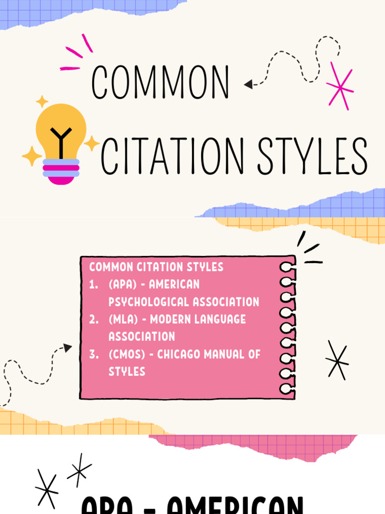 Common Citation Styles and Ethical Standards in Citing Literatures ...