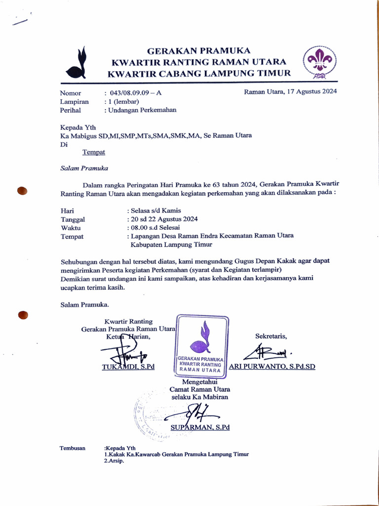 HUT Pramuka Ke 63 | PDF