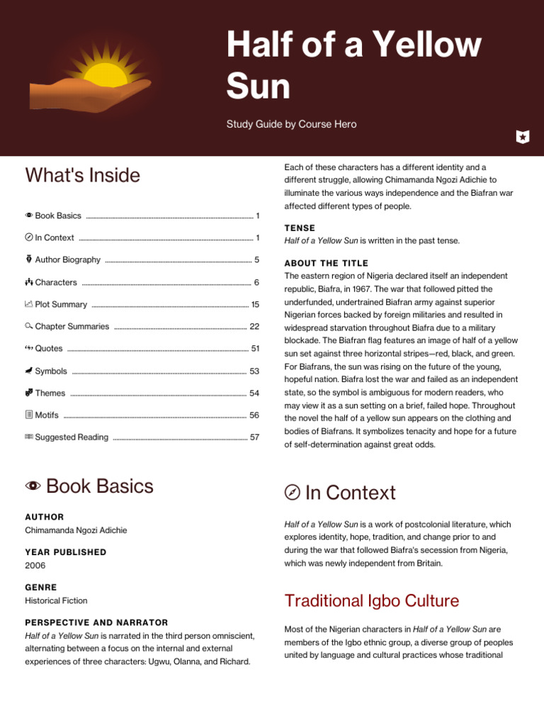 Chimamanda Ngozi Adichie's Half of A Yellow Sun | PDF | Biafra | Nigeria