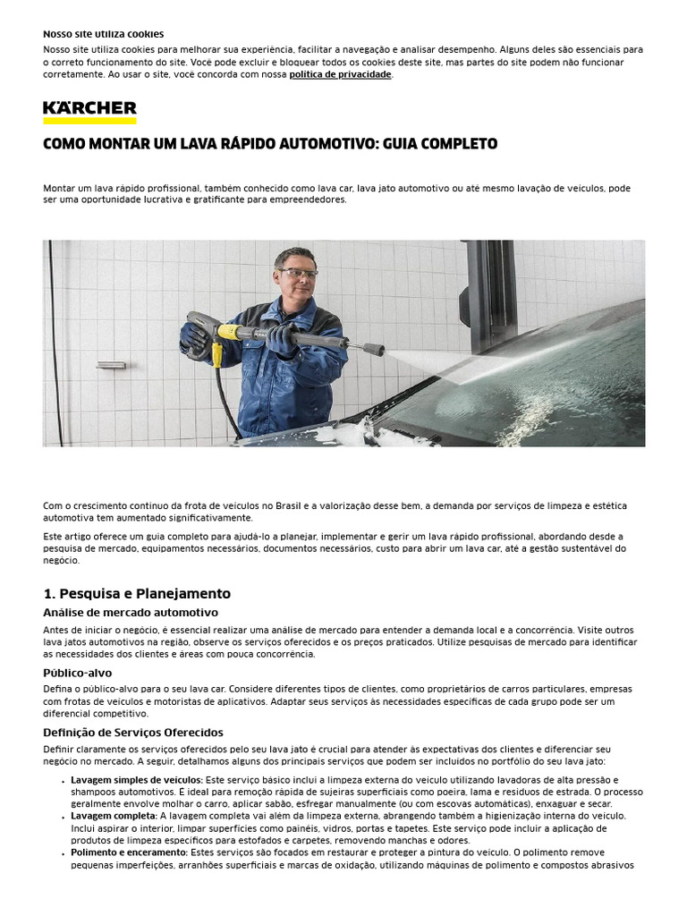 Como Montar Um Lava Rápido Automotivo - Guia Completo - Kärcher Brasil ...