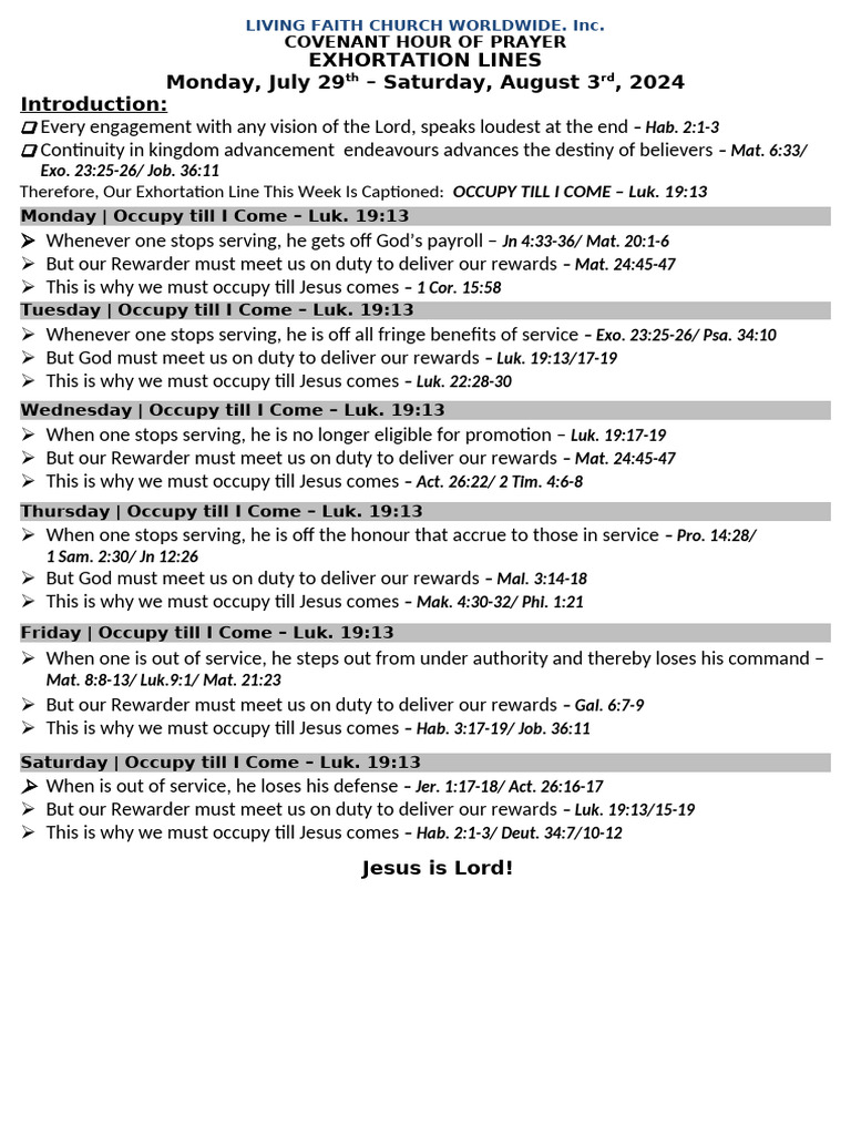APPROVED CHOP - 29th July, 2024 | PDF