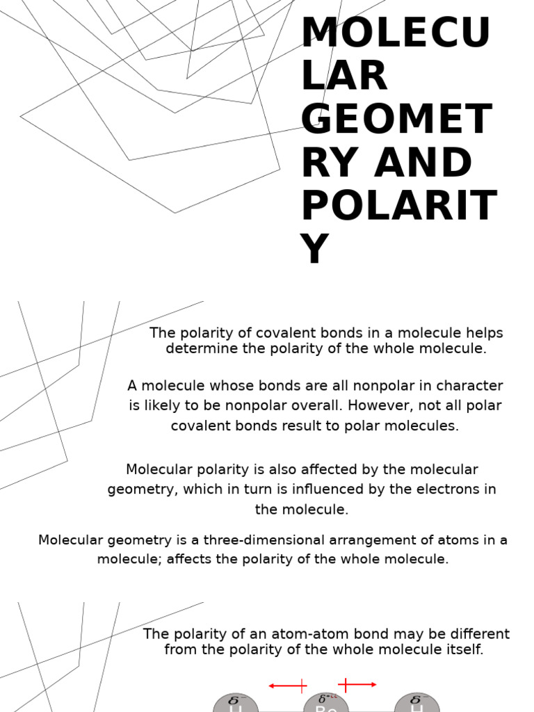 Molecular Geometry and Polarity | PDF | Chemical Polarity | Chemical Bond