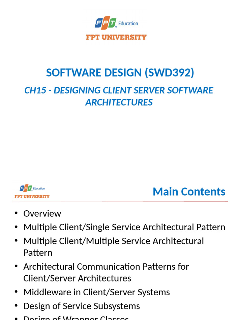 Ch15 - Designing Client Server Software Architectures | PDF | Relational Model | Databases