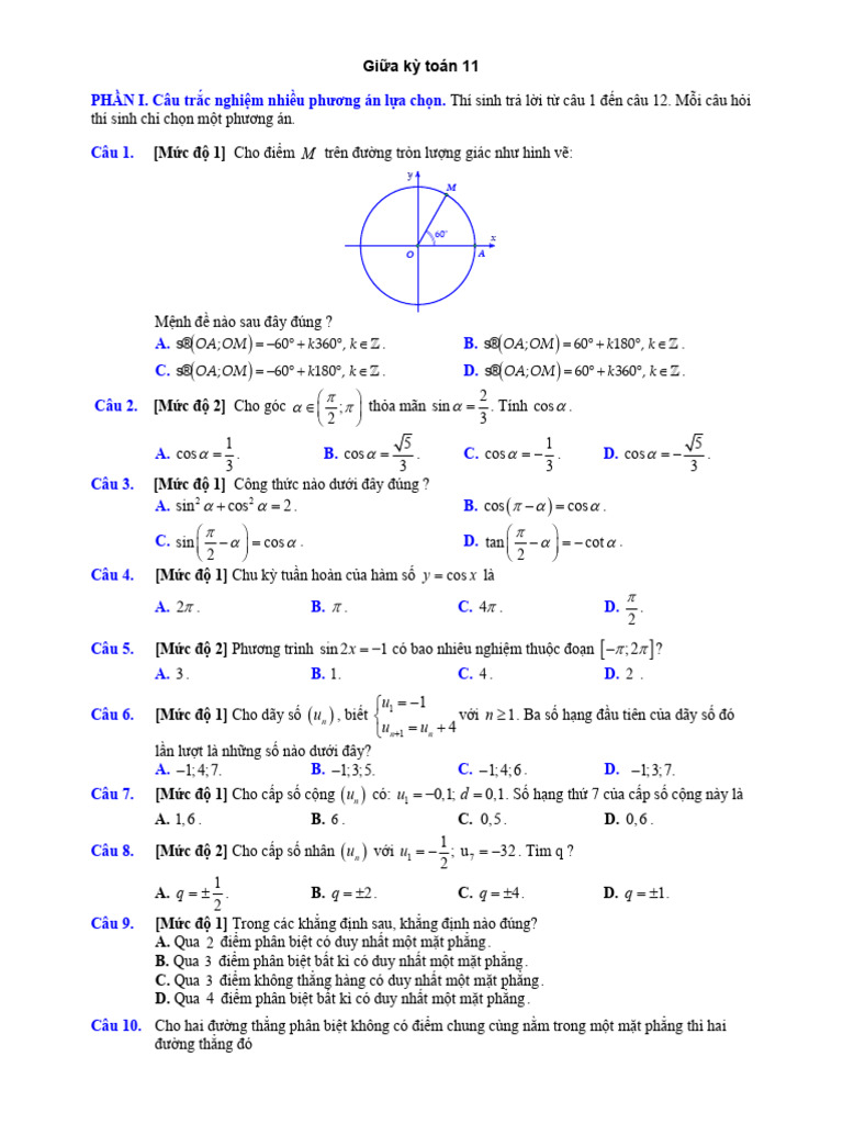 GK1 Toan11 De3 | PDF