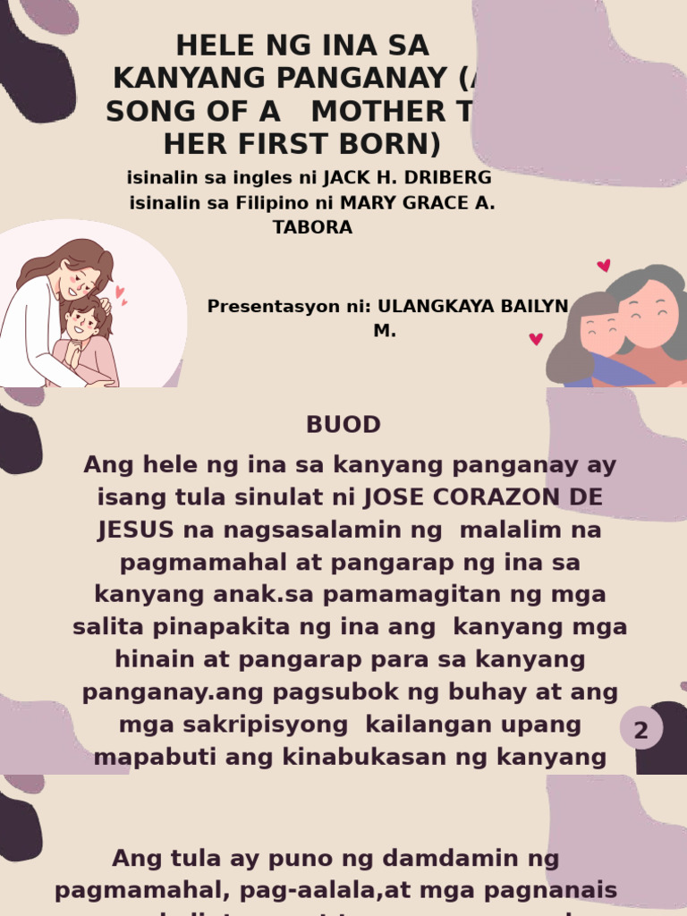 Hele NG Ina Sa Kanyang Panganay - 20250205 - 105543 - 0000 | PDF