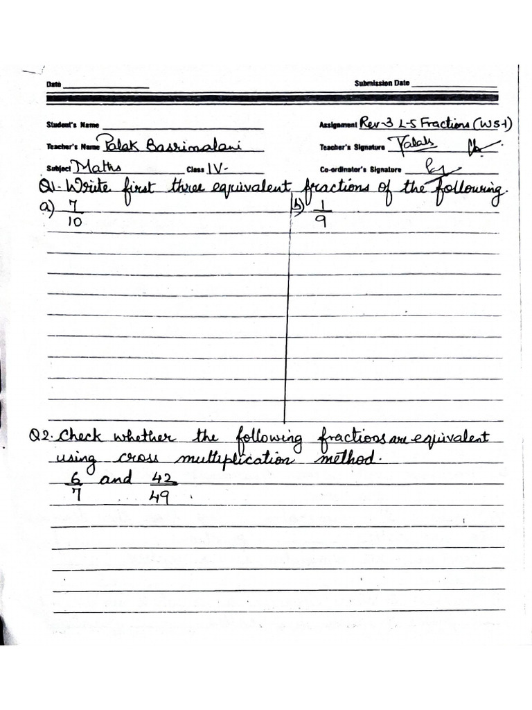 Revision 3 Ls5 Fractions Ws1 | PDF