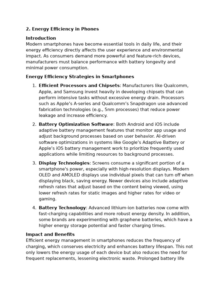 Energy Efficiency in Phones | PDF | Smartphone | Efficient Energy Use
