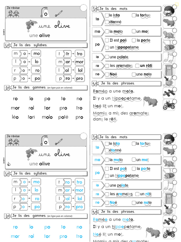 Lecture de syllabes et phrases simples | PDF