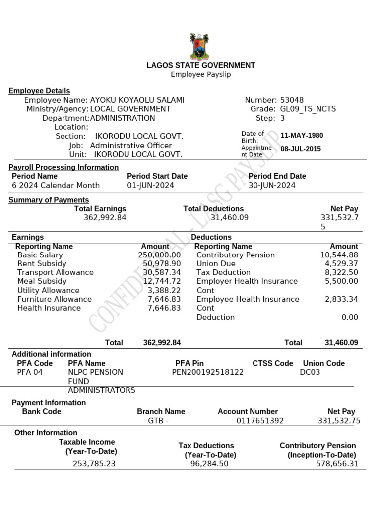 53048_PAYSLIPS (1) | PDF | Payroll Tax | Paycheck