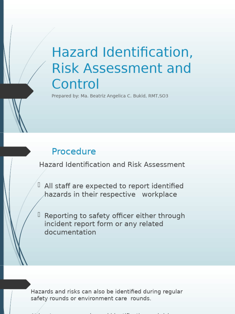 Hazard Identification Risk Assessment and Control | PDF | Risk | Hazards