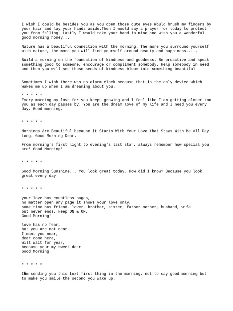 Heartfelt Good Morning Messages for Him | PDF