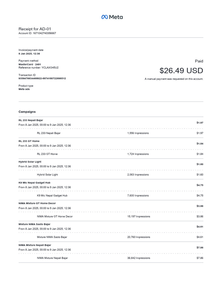 Gadget Hub Payment Receipt - Jan 2025 | PDF | Business | Money