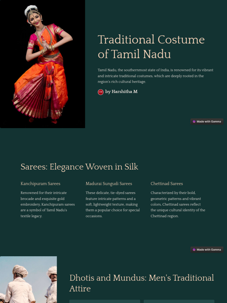 Traditional Attire of Tamil Nadu | PDF | Clothing | Textiles