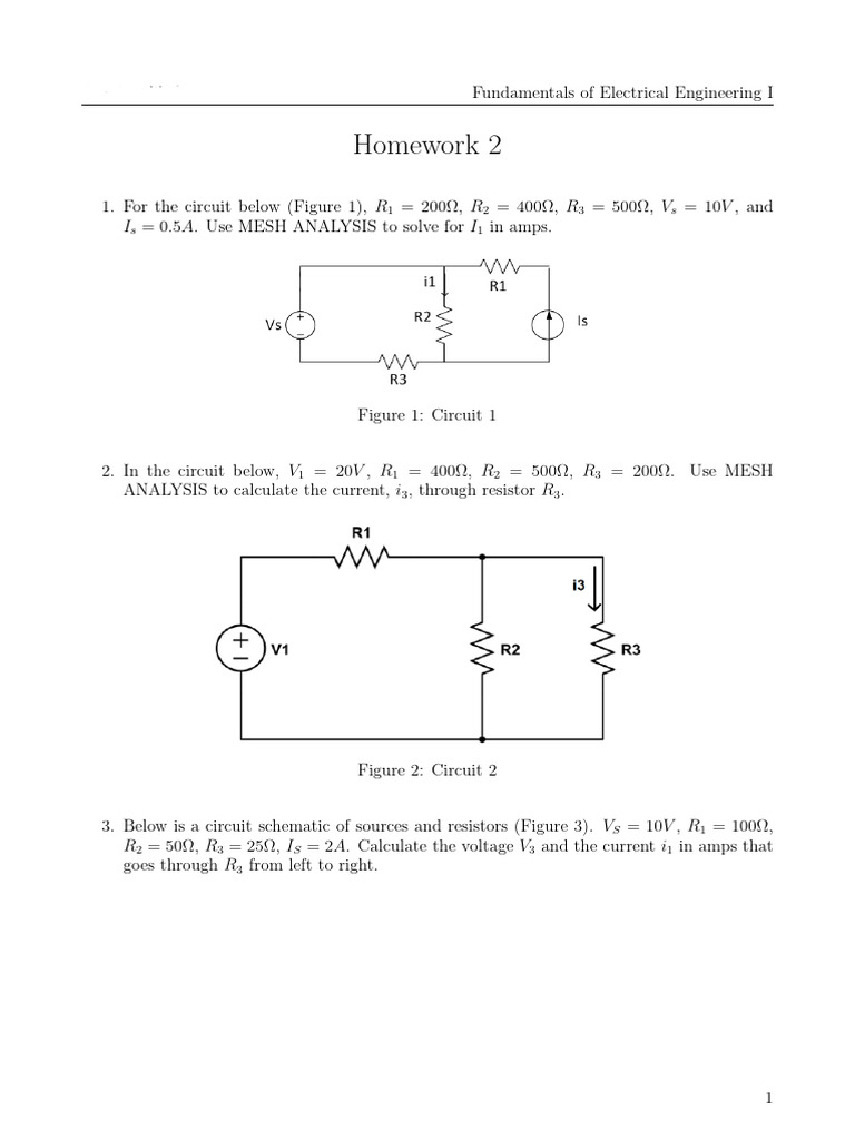 Week 3-4. HW. Node and Mesh Analysis | PDF | Electrical Network | Electronic Design