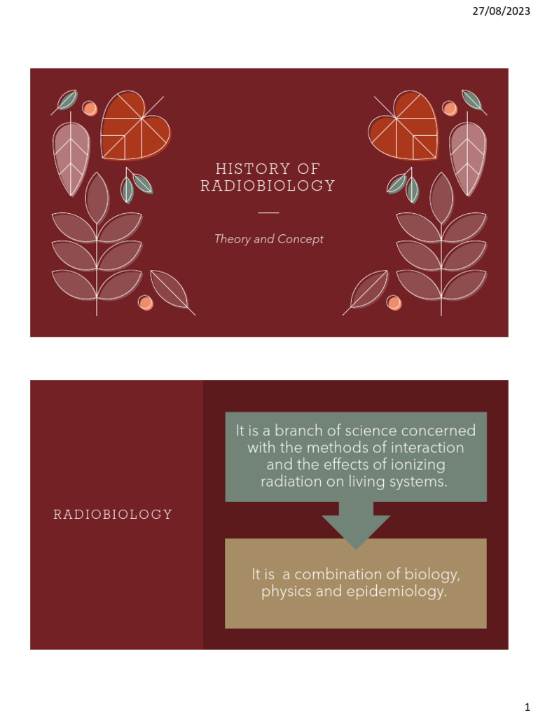 Radiobiology (Introduction) | PDF