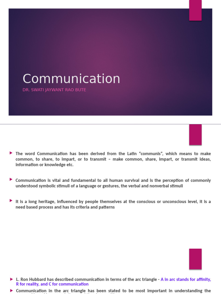 Communication - Concept and Definitions | PDF | Communication | Knowledge
