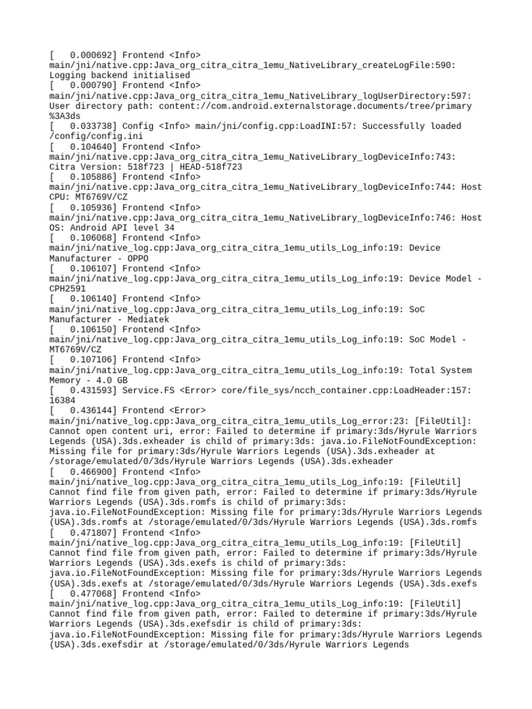 Citra Android Log Analysis | PDF | Operating System Technology ...