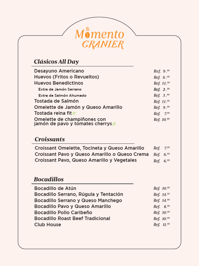 Menú Granier 1 | PDF