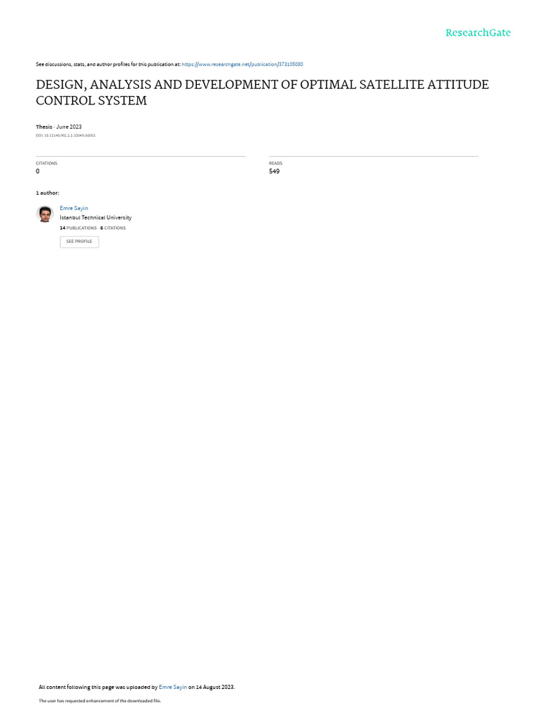 EmreSAYIN_MasterThesis | PDF | Control Theory | Applied Mathematics