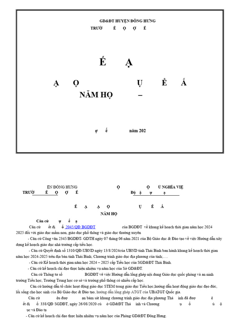 Kế Hoach Gdtc Năm 2024-2025 | PDF