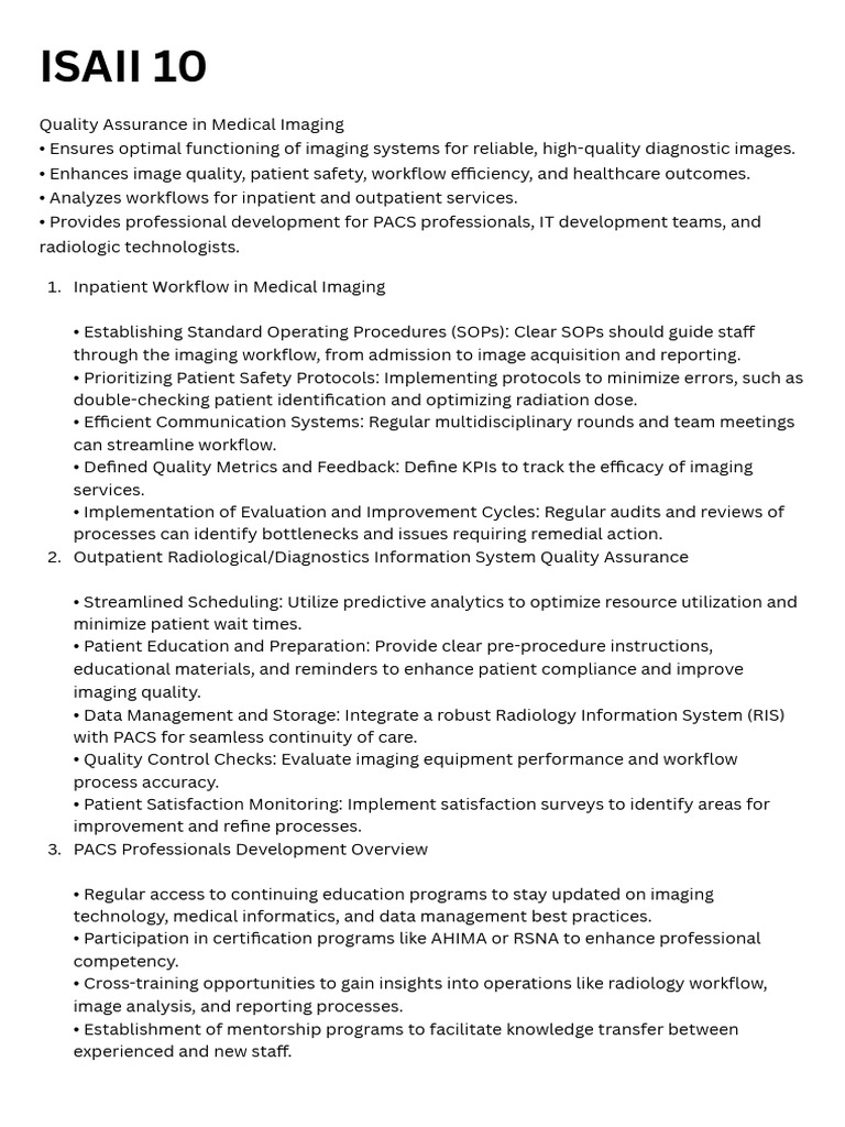 ISAII 10 SUMMARY | PDF | Patient | Medical Imaging