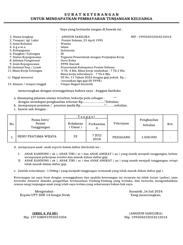 Format Kp4 Hal Depan | PDF