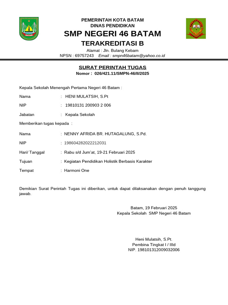 SPT Dan SPPD Nenny 13 Februari 2025 | PDF