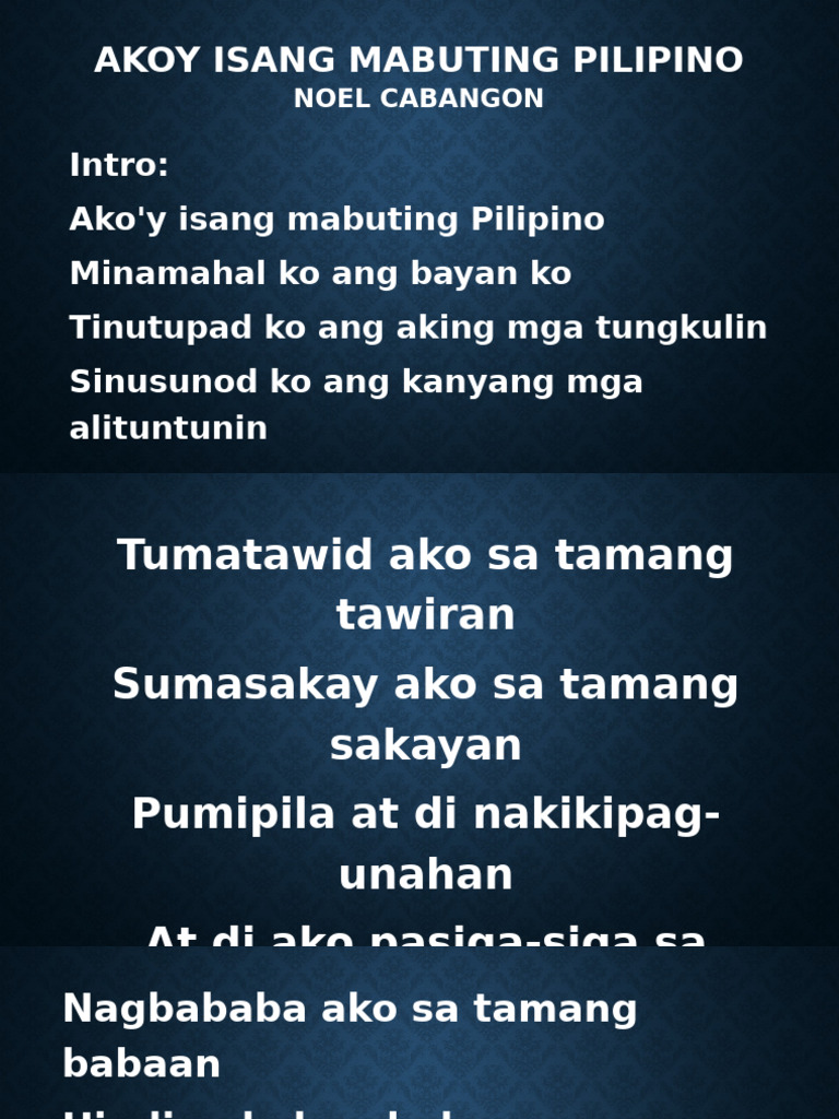 Akoy Isang Mabuting Pilipino | PDF