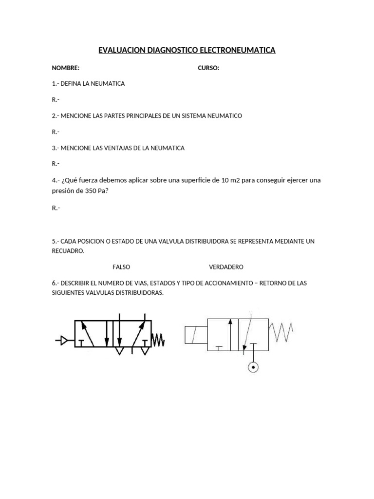 Evaluacion Diagnostico Electroneumatica | PDF