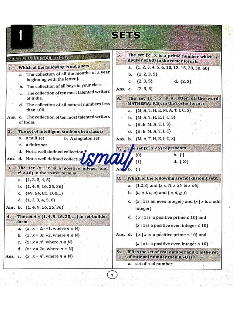 1st PUC Maths Passing Capsule | PDF