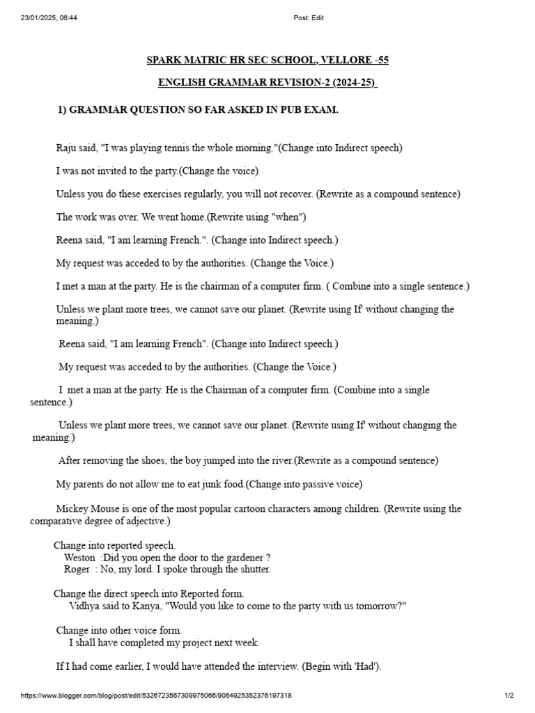 Grammar Revi 2 | PDF