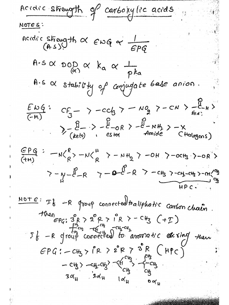 Acidic Strength (RCOOH) | PDF
