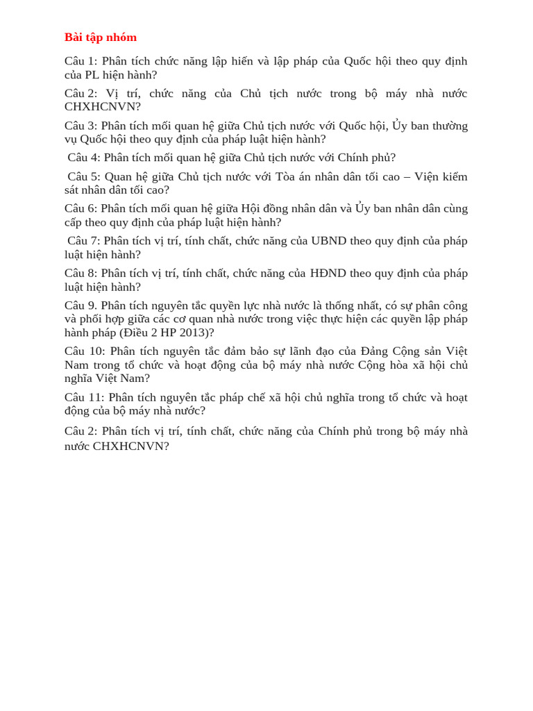 12 Cau BT Nhom | PDF