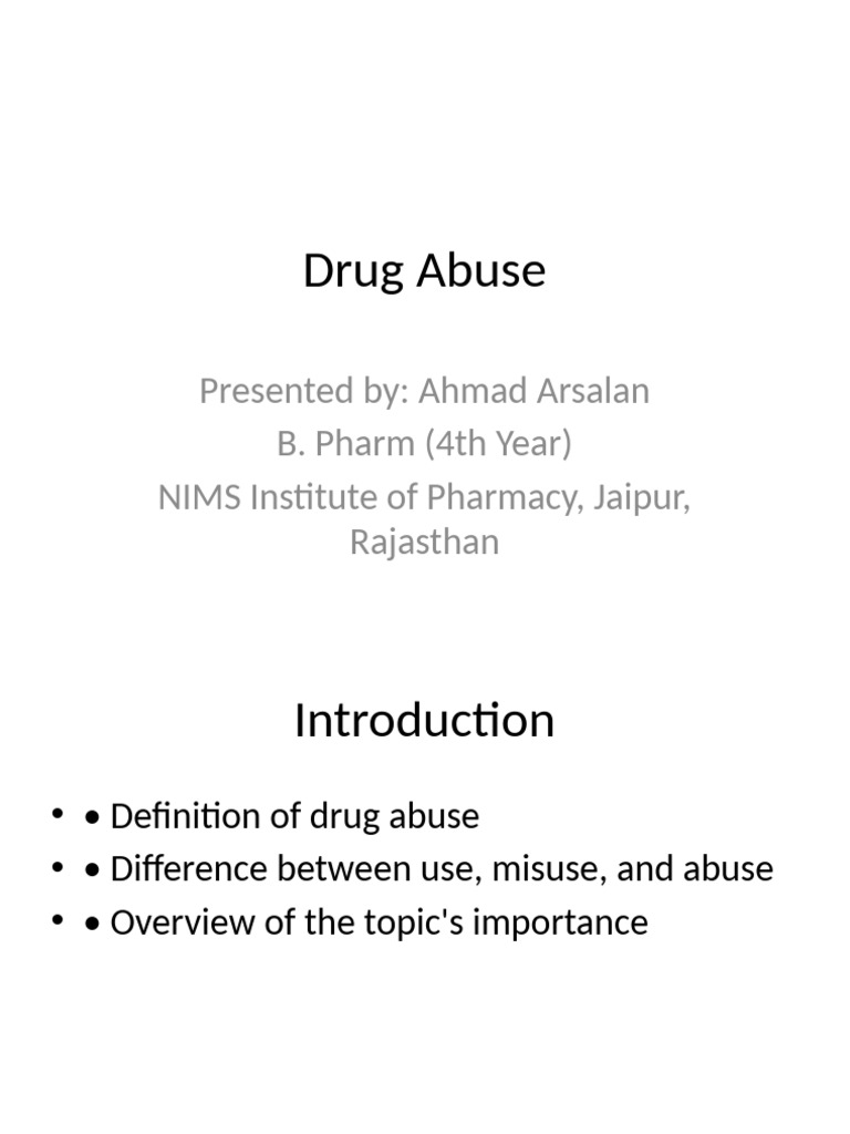Drug Abuse Presentation | PDF