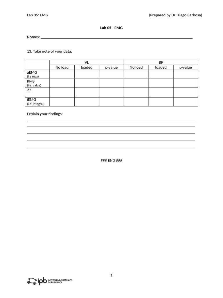Lab 05 EMG - Ficha | PDF