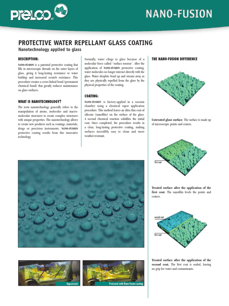 Commercially Available Superhydrophobic Coating | PDF | Nanotechnology | Glasses