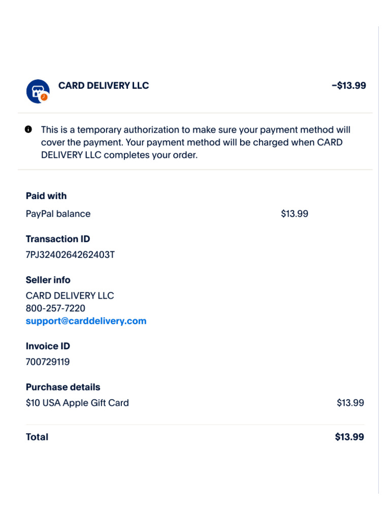 PayPal: Transaction Details | PDF