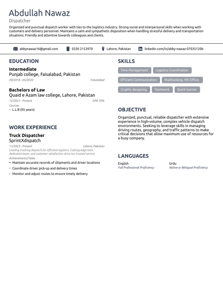 Abdullah's Resume (1) - 240112 - 010134 | PDF | Logistics