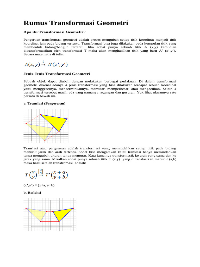 Rumus Transformasi Geometri | PDF