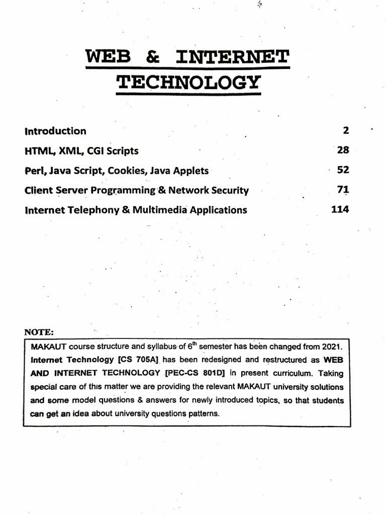 Web and Internet Technology New Organiser | PDF