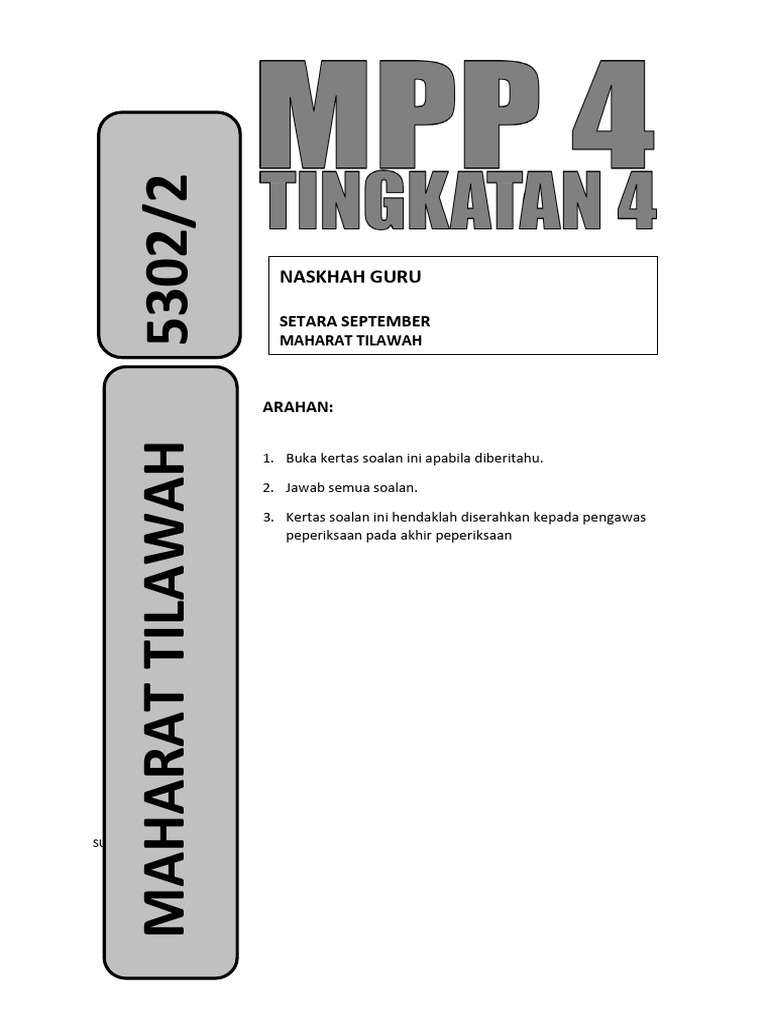 COVER Naskhah Guru MPP4 FORM4 | PDF