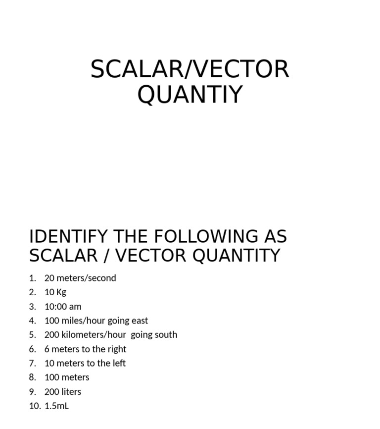 Scalar vs Vector Quantity Guide | PDF