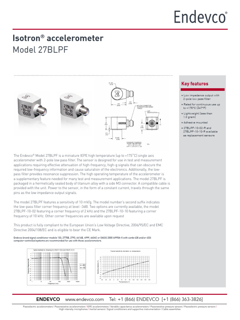 Endevco-27BLPF | PDF | Accelerometer | Low Pass Filter